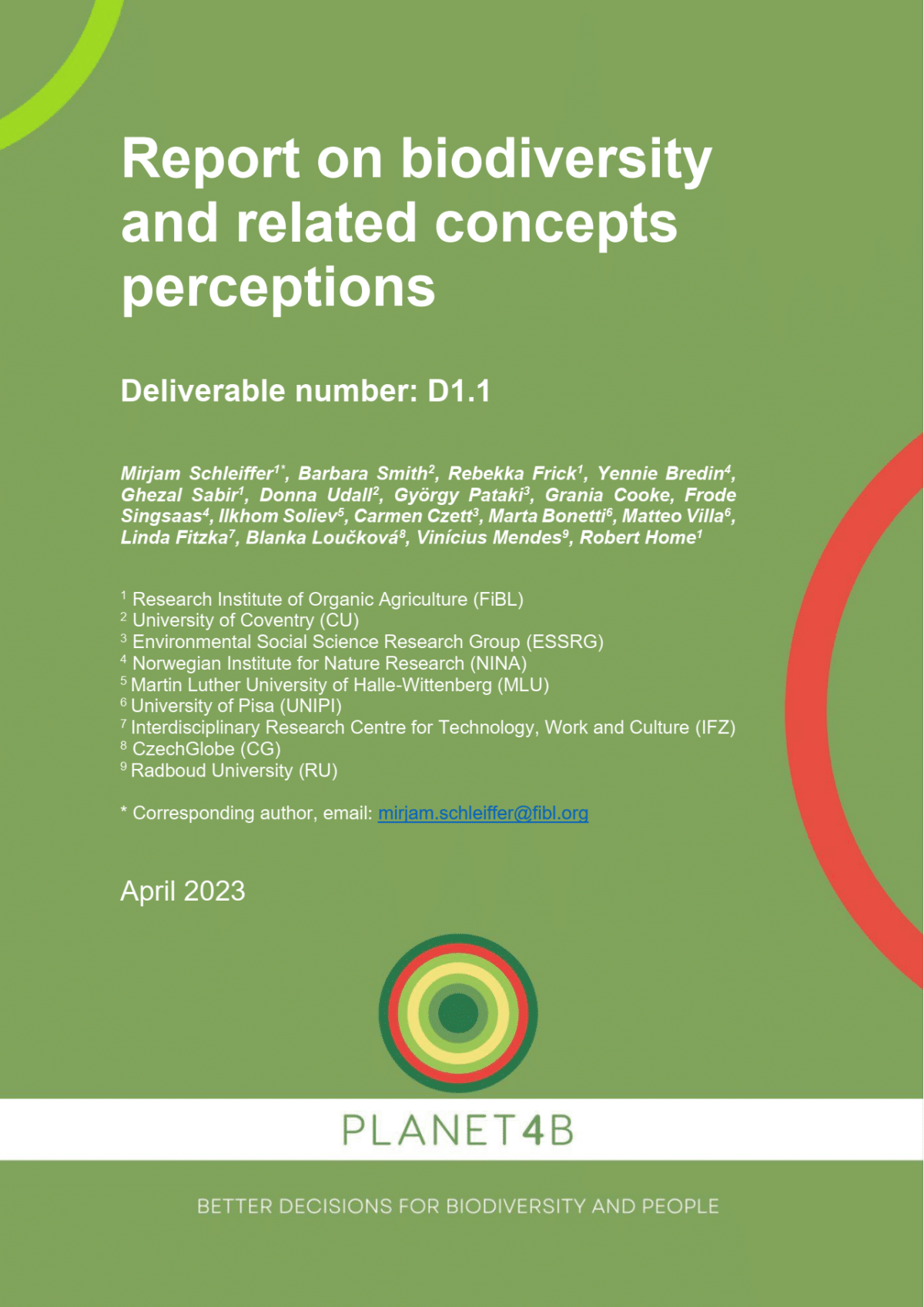 Project documents Archive - PLANET4B Project - Better decisions for biodiversity and people