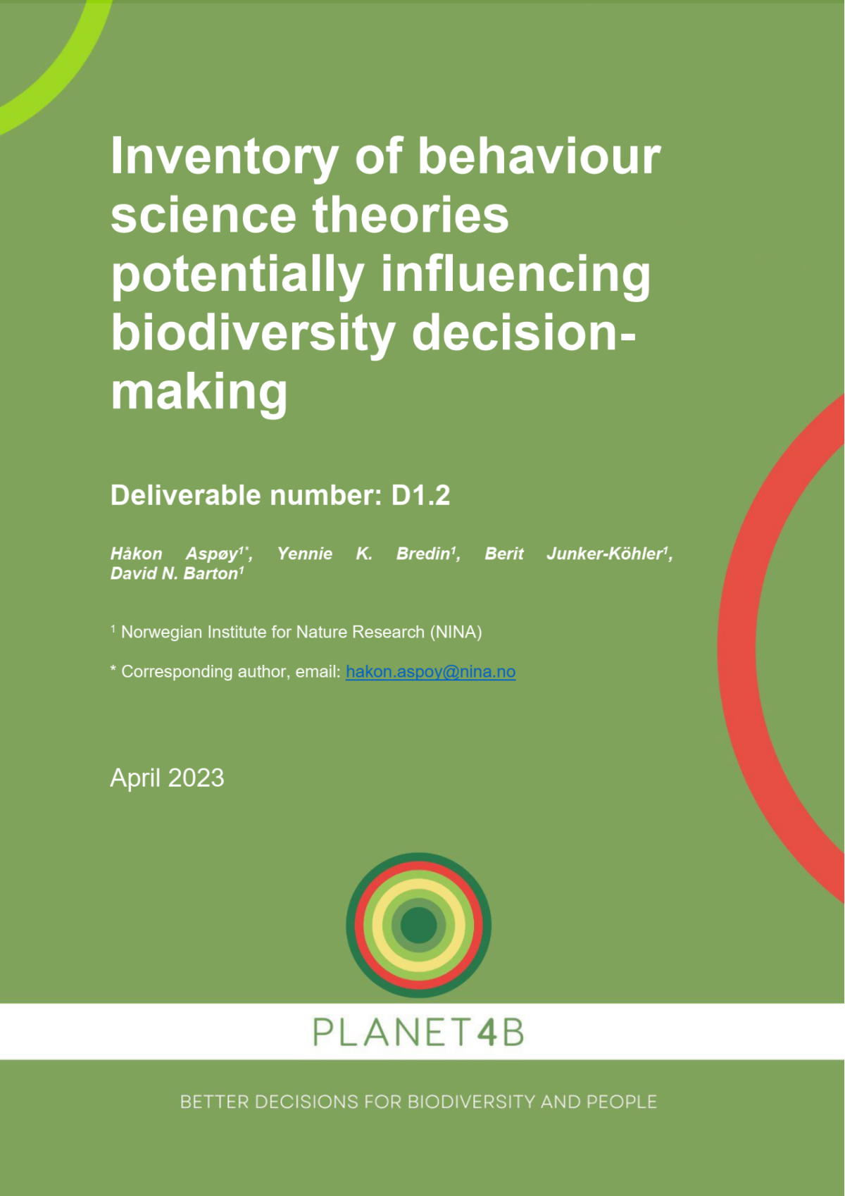 Inventory of behaviour science theories potentially influencing ...